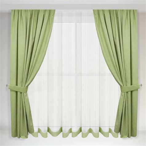Штори салатові з тюлем вкорочені Фіранка Божена для карнизу 1 5 2м купити в Україні Київ