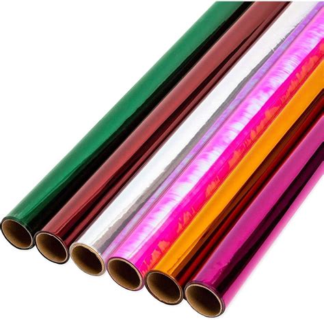 Clear Cellophane T Wrapping In 6 Colors 17 In X 10 Ft 6 Pack Health And Household