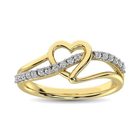 10k Yellow Gold 120 Cttw Diamond Heart Ring Unclaimed Diamonds