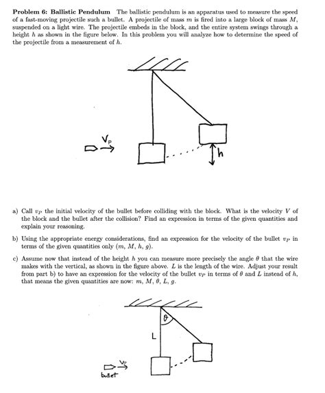 Solved Problem 6 Ballistic Pendulum The Ballistic Pendulum