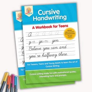 Amazon Com Cursive Handwriting A Workbook For Teens For Tweens Teens And Babe Adults To