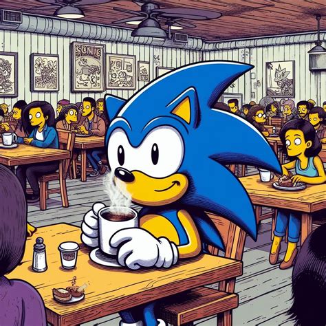 Sonic Enjoying His Coffee By Kevsrandomaiart On Deviantart