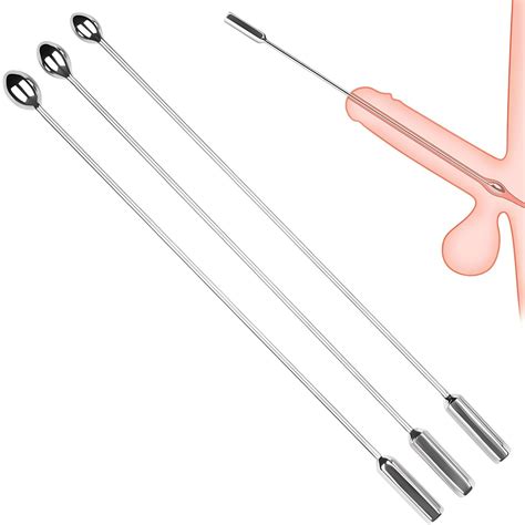 Xtoyz4u Urethral Sound 3pcs Stainless Steel Sounding Rod Beaded Tip