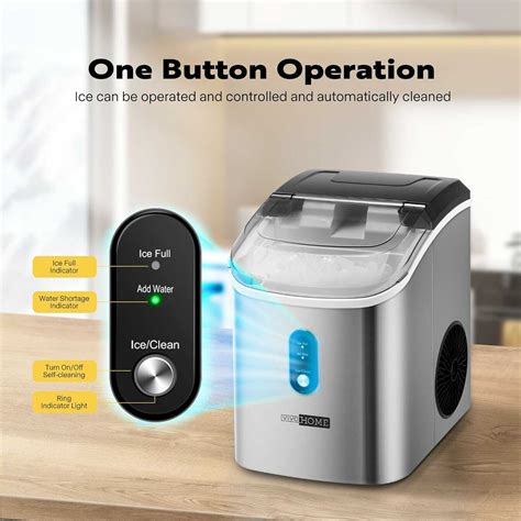 Vivohome Electric Portable Compact Countertop Automatic Chewable Nugget Ice Cube Maker Machine