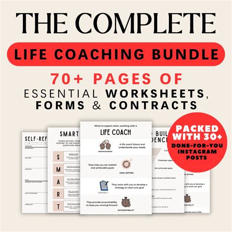 Life Coaching Printable Bundle With 70 Editable Pdf Worksheets Forms