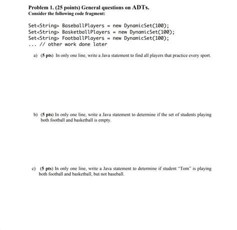 Solved B Pts In Only One Line Write A Java Statement Chegg Com