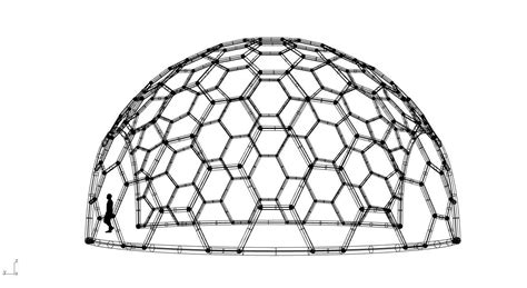 Hexagonal Dome Structure Geodesic Like Wireframe Design V2 3d Model Cgtrader
