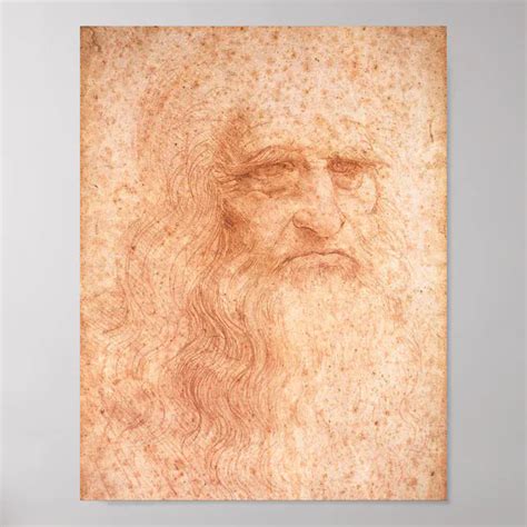 Leonardo Da Vinci Self Portrait Red Chalk Poster Zazzle