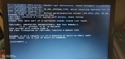 Ubuntuが「contains A File System With Errors」と出て起動しなくなったときの対処法 Harukaのお道具箱