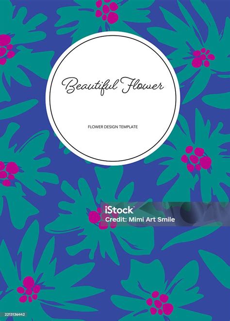 생생한 노란색과 보라색 꽃 패턴 디자인 템플릿 포스터 카드 커버 라벨 배너 현대적인 우아한 스타일과 꽃과 식물이 있는 아름다운 여름과 봄 디자인 템플릿 가리기에 대한 스톡