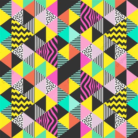 Colorful Triangle Seamless Pattern With Abstract Pastel Colors Vector