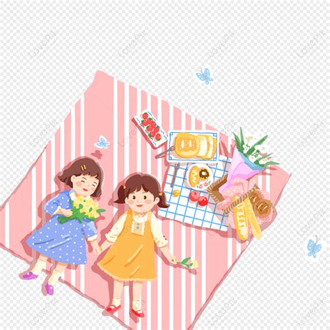 봄 소풍 Png 일러스트 무료 다운로드 Lovepik