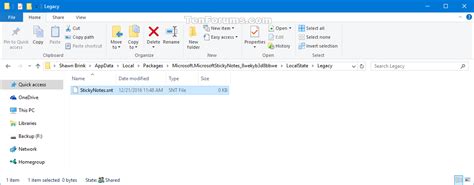 backup and restore sticky notes in windows 10 tutorials