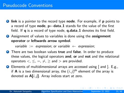Algorithm Specification And Data Abstraction Ppt