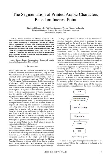 Pdf The Segmentation Of Printed Arabic Characters Based On Interest Point
