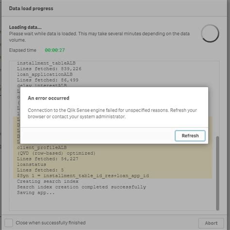 Connection To The Qlik Sense Engine Fails After Re Qlik Community