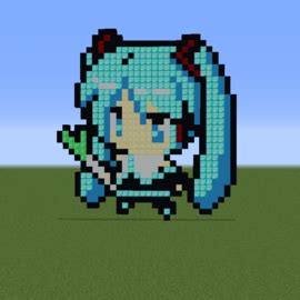 Minecraft Pixel Art Hatsune Miku