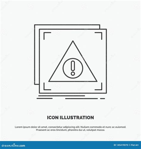 Error Application Denied Server Alert Icon Line Vector Gray Symbol