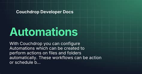 automations couchdrop developer docs