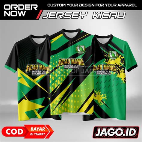 Jual Jersey Kicau Mania Desain Custom Cucak Ijo Full Priting Jago