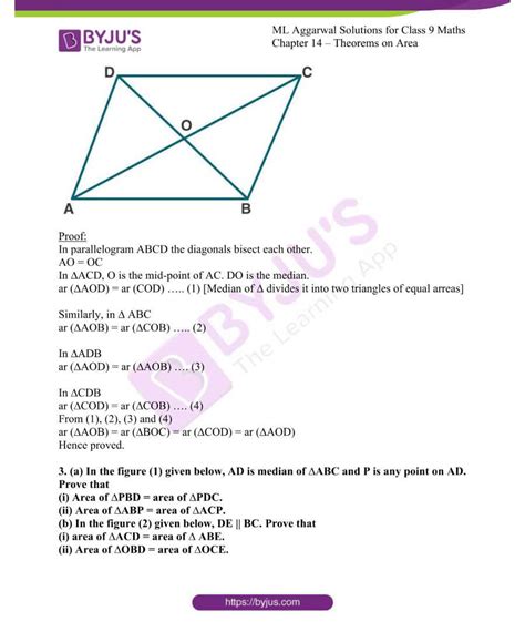 Ml Aggarwal Solutions For Class 9 Chapter 14 Theorems On Area Access