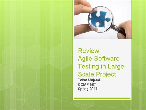 review agile software testing in large scale project