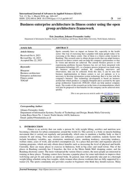 Business Enterprise Architecture In Fitness Center Using The Open Group