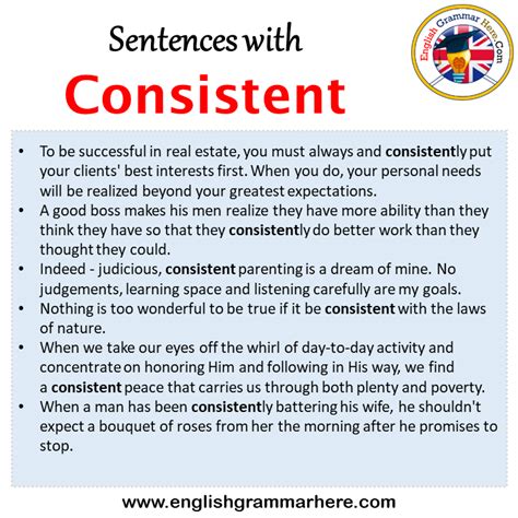 Sentences With Consistent Consistent In A Sentence In English Sentences For Consistent