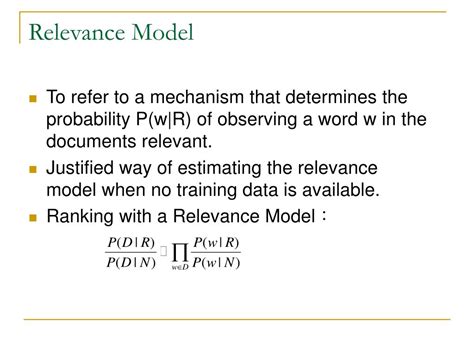 Ppt Relevance Based Language Models Powerpoint Presentation Free