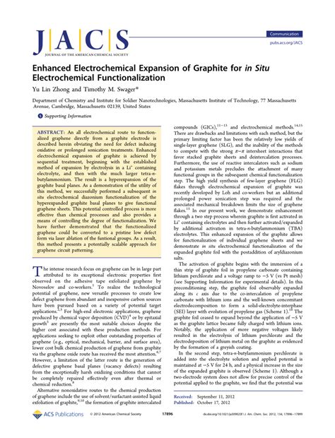 Pdf Enhanced Electrochemical Expansion Of Graphite For In Situ