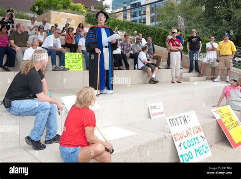 Small Crowd At An Occupy Austin Demonstration At City Hall Occupy