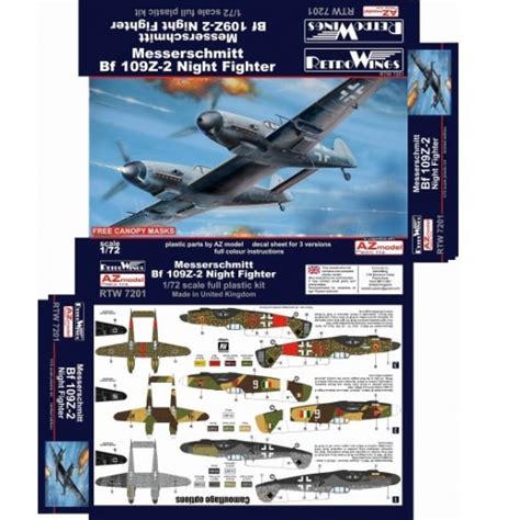 Retrowings 172 Messerschmitt Bf 109z 2 Night Fighter Bna Model World