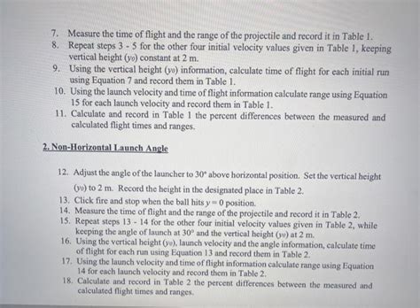 Horizontal Launch Angle Height Of Launcher M Use Chegg Com