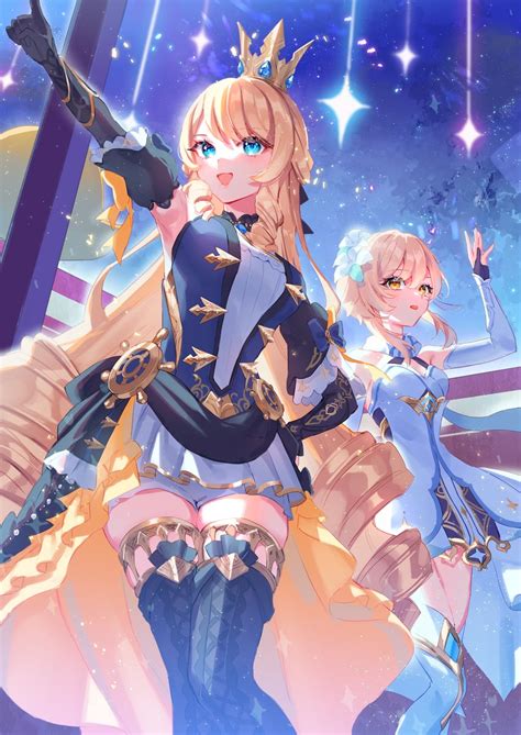 Lumine And Navia Genshin Impact Drawn By Harushio Danbooru