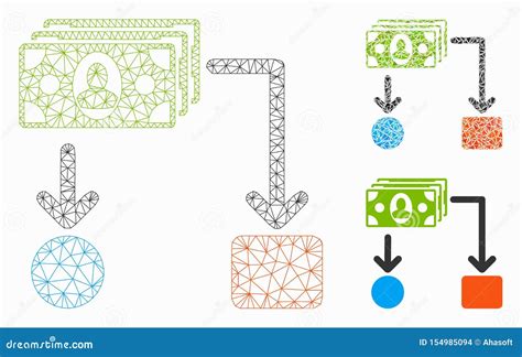 Payment Diagram Vector Mesh Wire Frame Model And Triangle Mosaic Icon Stock Vector