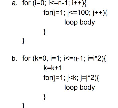 solved for each of the following program fragments compute