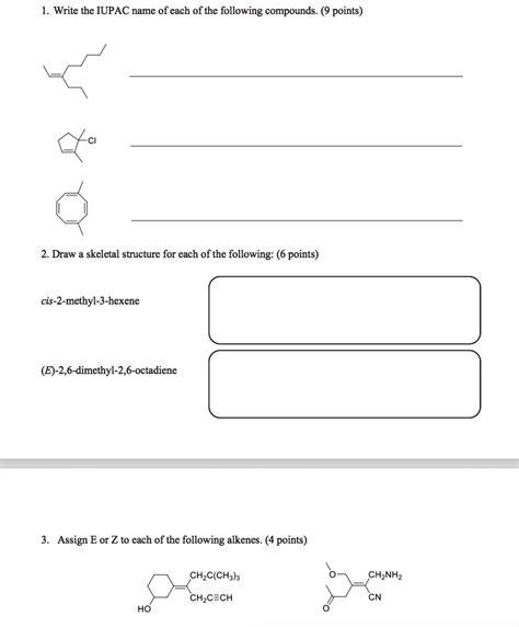 solved write the iupac name of each of the following compounds 9