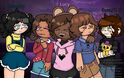 Fnaf Au Cassidy Cassie Lucy Gregory And Evan By Angienakamura On