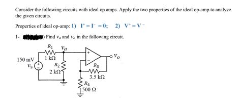 Solved Consider The Following Circuits With Ideal Op Amps Chegg Com