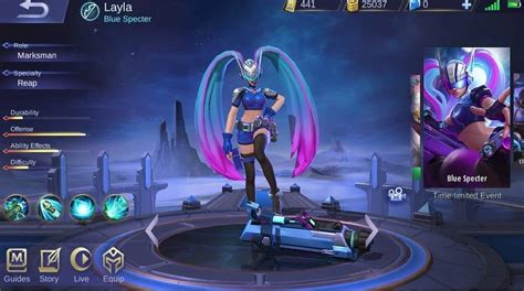 Harga Skin Layla Blue Spectre Mobile Legends Ml Esportsku