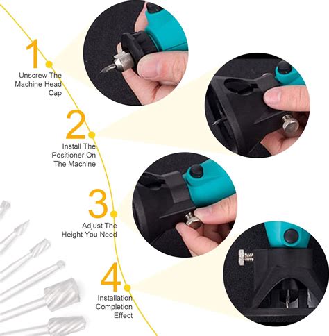 Rotary Multi Tool Cutting Guide Attachment Kit Hss Router Drill Bit