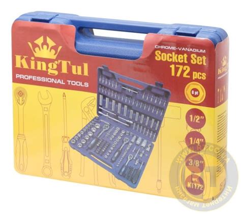 ᐉ Набір інструментів 172пр 1 2 1 4 3 8 6гр 4 32мм Kingtul Kt 172 Ua
