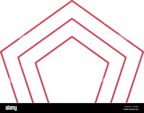 Red Polygonal Multilevel Arch Premium Doorway Geometric Figure 3d