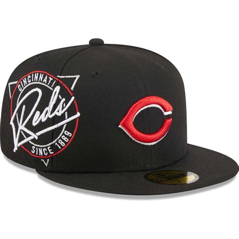 Mens Cincinnati Reds New Era Black Neon 59fifty Fitted Hat