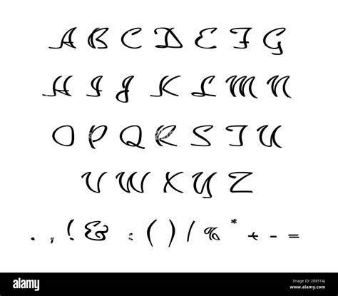 Black Creative Cursive Alphabet Set Stock Vector Image And Art Alamy