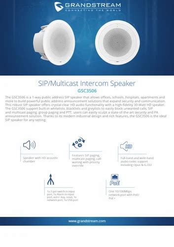Grandstream GSC3506 SIP Multicast Intercom Speaker At 14486 00 Piece Speaker Phone In