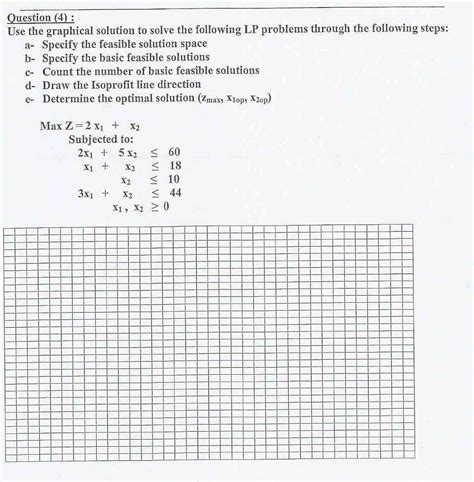 Solved Question 4 Use The Graphical Solution To Solve The