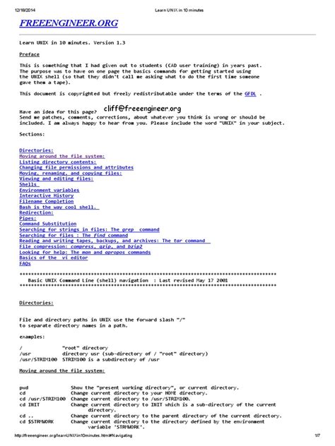 learn unix in 10 minutes pdf command line interface filename