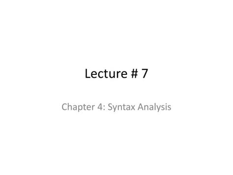 PPT Lecture 7 PowerPoint Presentation Free Download ID 3781287