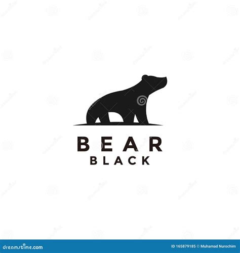 Black Bear Logo Icon Designs Stock Vector Illustration Of Cartoon